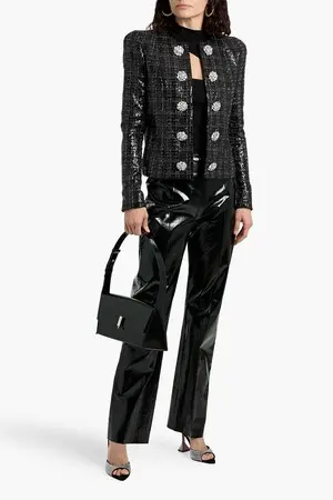 Balmain Sequinembellished Checked Tweed Jacket