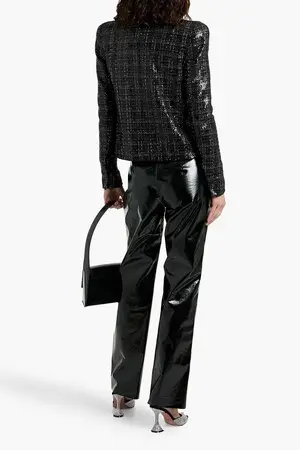 Balmain Sequinembellished Checked Tweed Jacket