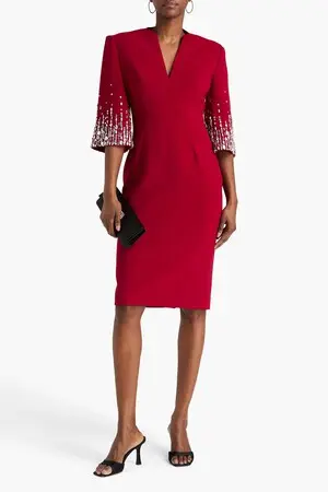 Jenny Packham Embellished Crepe Dress