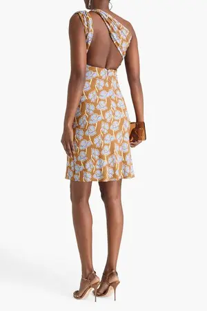 Versace One-shoulder Floral-print Dress
