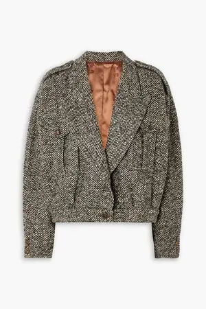 BLAZÉ MILANO Popoff Serama Herringbone Woolblend Jacket - Black