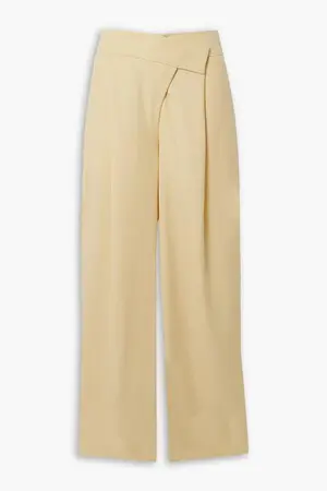 ESSE STUDIOS Delphi Pleated Woolblend Twill Wideleg Pants