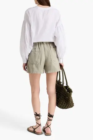 Brunello Cucinelli Pleated Cotton And Linenblend Shorts