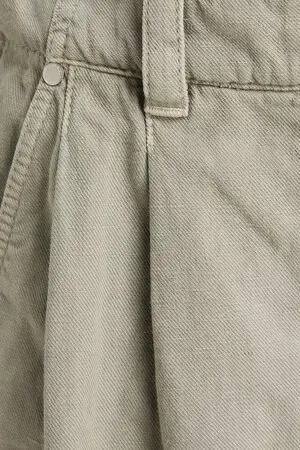 Brunello Cucinelli Pleated Cotton And Linenblend Shorts