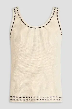 Zimmermann Ribbed Cotton Top - Cream