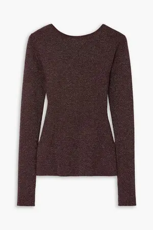 Max Mara Leisure Favella Metallic Ribbedknit Sweater - Merlot