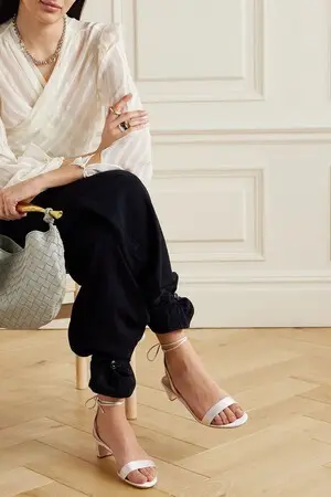LOEFFLER RANDALL Jackie Satin Sandals - White