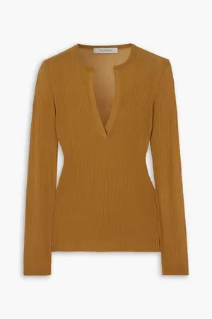 Max Mara Ribbed Silk Sweater - Camel