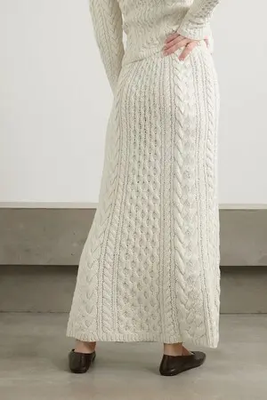 Gabriela Hearst Callum Cable-knit Cashmere Maxi Skirt