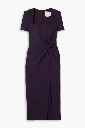 Roland Mouret Twisted Cady Midi Dress - Dark Purple