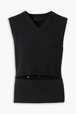 Proenza Schouler Ribbed-knit Vest - Charcoal