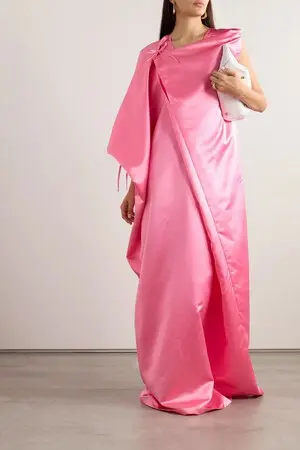 Marie Adam-Leenaerdt Draped Satin Maxi Dress