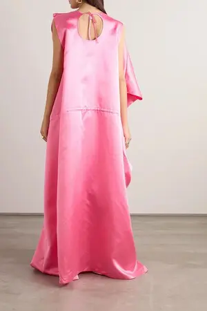 Marie Adam-Leenaerdt Draped Satin Maxi Dress