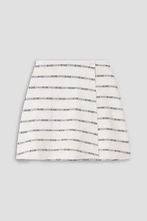 BODE Rec Jacquardknit Cotton Mini Wrap Skirt - Ivory