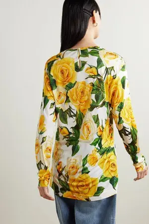 Dolce & Gabbana Floral-print Organza Blouse