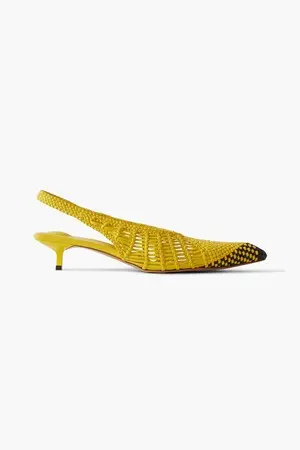 Jacquemus Cubisto Banane Leather Slingback Pumps - Yellow