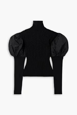 Max Mara Shellpaneled Cableknit Woolblend Sweater