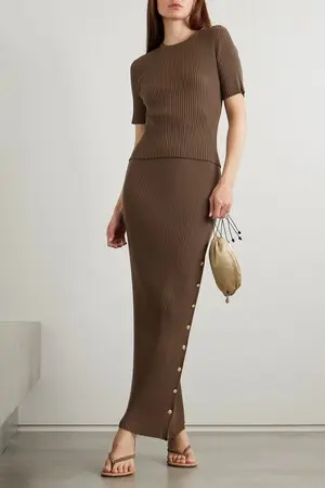 BLAZÉ MILANO Alegria Ribbed Maxi Skirt