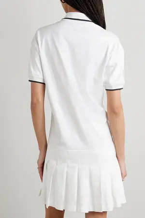 Brunello Cucinelli Tennis Pleated Embroidered Mini Dress