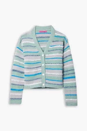 THE ELDER STATESMAN Striped Intarsia Cashmereblend Cardigan - Multicolor