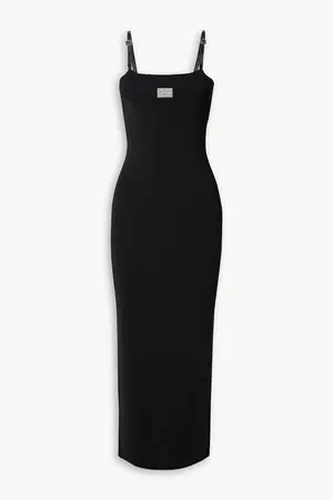 Acne Studios Embellished Ribbedknit Midi Dress - Black