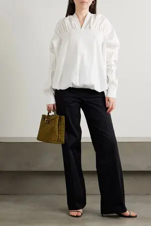 DIOTIMA Braceback Embroidered Cottonpoplin Blouse