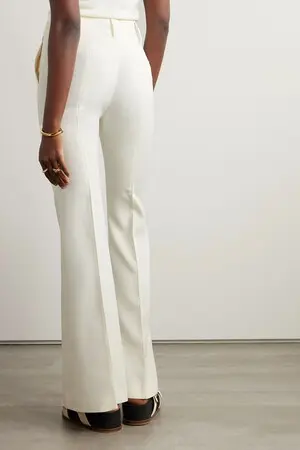 Gabriela Hearst Rhein Silk And Wool-blend Flared Pants - Ivory