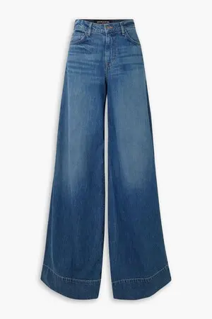 Veronica Beard Haizley Highrise Wideleg Jeans - Mid Denim