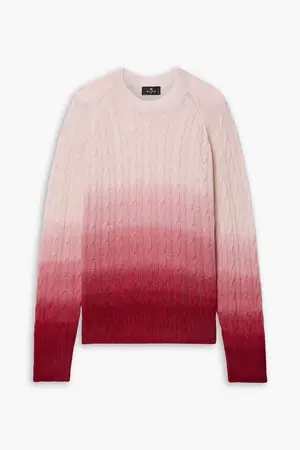 Etro Ombré Cableknit Wool Sweater - Baby Pink