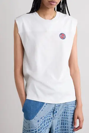 Stella McCartney Embroidered Cottonjersey Tank