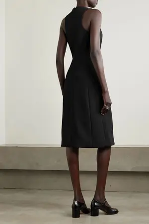 Ami Wool-crepe Midi Dress - Black