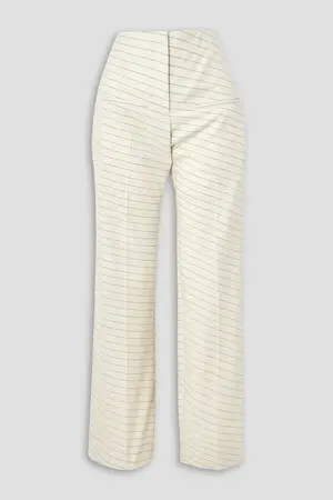 JW Anderson Pinstriped Woolblend Drill Straightleg Pants - Ivory