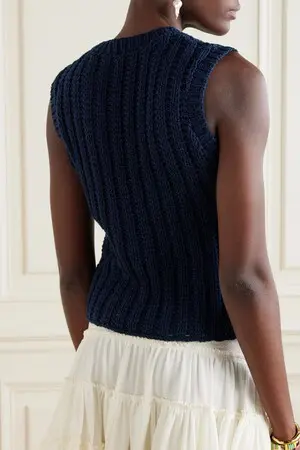 THE ELDER STATESMAN Ribbed Cotton Vest