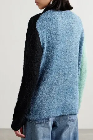 THE ELDER STATESMAN Colorblock Knitted Polo Sweater