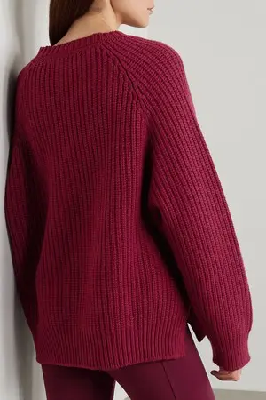 Another Tomorrow Oversized Ribbed Cashmere And Woolblend Sweater