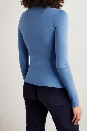 Gabriela Hearst Wool, Cashmere And Silk-blend Turtleneck Sweater - Light Blue