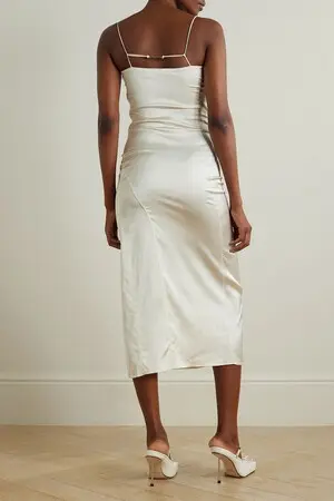 Jacquemus Notte Embellished Satintwill Midi Dress