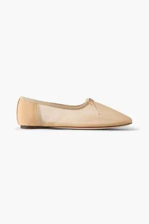 LOEFFLER RANDALL Landon Bowdetailed Mesh Ballet Flats - Neutral