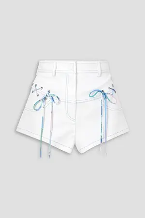 Emilio Pucci Laceup Cottonblend Gabardine Shorts - White