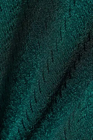 Victoria Beckham One-shoulder Metallic Stretch-knit Midi Dress - Emerald