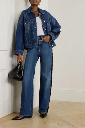 Stella McCartney Lace-trimmed Straight-leg Jeans