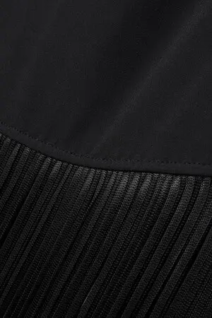 TALLER MARMO Atlanta Asymmetric One-shoulder Fringed Gown - Black