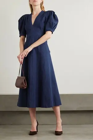 Gabriela Hearst Luz Denim Midi Dress