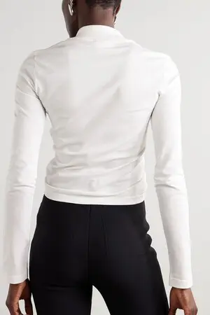 COURREGES Twistfront Cottonpiqué Polo Top