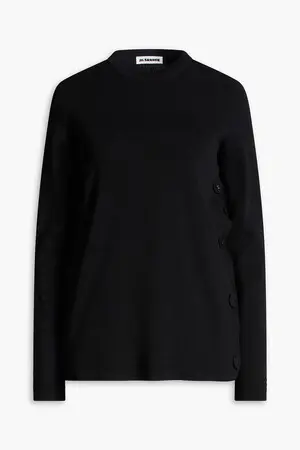 JIL SANDER Cottonblend Sweater - Black