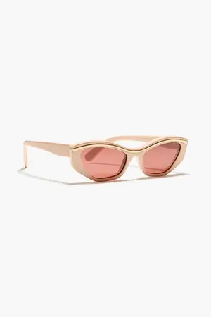 Zimmermann Cat Eye Acetate Sunglasses With Gold Tone Trim - Blush