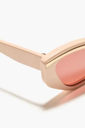 Zimmermann Cat Eye Acetate Sunglasses With Gold Tone Trim - Blush