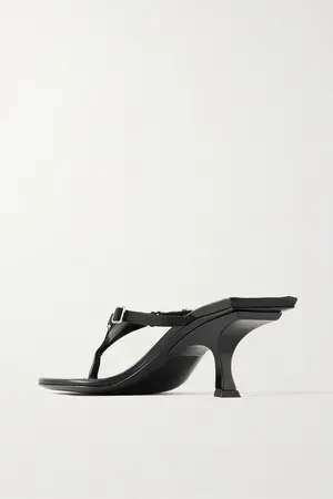 Attico Embellished Leather Mules - Black