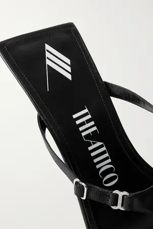 Attico Embellished Leather Mules - Black