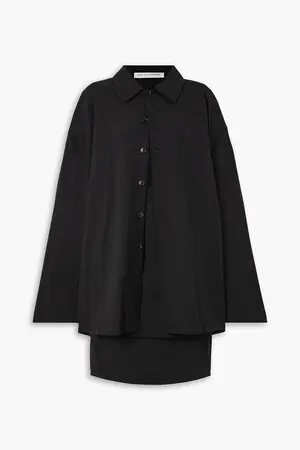 Marie Adam-Leenaerdt Cape-effect Wool-blend Midi Shirt Dress